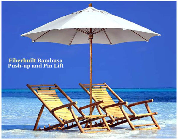 Patio Store. 8' Bambusa Patio Umbrella w/ Fiberglass Ribs - Fiberbuilt