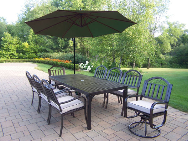 Patio Store. Rochester 10 Pc. Dining Set with 80x40-inch rectangular ...